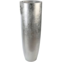 &Uuml;bertopf Gilde "Konus, silber", silber (silberfarben), B:40cm H:115cm T:40cm, Fiberglas, Pflanzgef&auml;&szlig;e, silberfarben