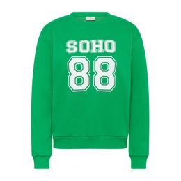 Sweatshirt Kaffe "Sweatshirt KAsoul", Damen, Gr. S, gr&uuml;n (jelly bean with chalk print), Obermaterial: 85% Baumwolle CO. 15% Polyester PES., Sweatshirts Sweatshirt