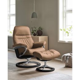 Relaxsessel stressless "Sunrise", braun (latte batick), B:83cm H:105cm T:74cm, Leder BATICK: BATICK ist ein leicht korrigiertes, durchgef&auml;rbtes und genarbtes M&ouml;belleder, bei dem die meisten Unebenheiten und Spuren in der Regel entfernt wurden.;Leder PALOMA: PALOMA ist ein durchgef&auml;rbtes Semianilin-M&ouml;belleder mit nat&uuml;rlicher Narbung.;ROHLEDER Stoff Q2 FARON: Ein fester zuverl&auml;ssiger Boucl&eacute; mit eine