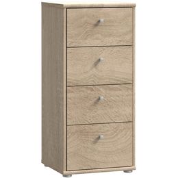 Kommode FORTE "Tempra, Kommode, 4 Schubk&auml;sten, H&ouml;he 85,5 cm", braun (sonoma eiche), B:38,6cm H:85,5cm T:34,8cm, Sideboards, Kommode, Breite 38,6 cm