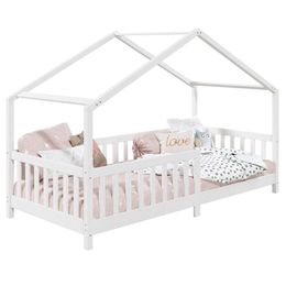 Idimex Hausbett, Wei&szlig;, Holz, Kiefer, Mode, 96x138x206 cm, FSC Mix, Kinder- & Jugendzimmer, Kinderm&ouml;bel, Kinderbetten, Hausbetten