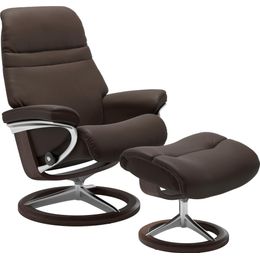 Relaxsessel stressless "Sunrise", braun (braun batick), B:83cm H:105cm T:74cm, Leder BATICK: BATICK ist ein leicht korrigiertes, durchgef&auml;rbtes und genarbtes M&ouml;belleder, bei dem die meisten Unebenheiten und Spuren in der Regel entfernt wurden.;Leder PALOMA: PALOMA ist ein durchgef&auml;rbtes Semianilin-M&ouml;belleder mit nat&uuml;rlicher Narbung.;ROHLEDER Stoff Q2 FARON: Ein fester zuverl&auml;ssiger Boucl&eacute; mit eine