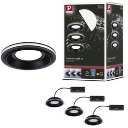Paulmann LED Einbauleuchte "LED Einbauleuchte Sormus IP65 rund 100mm", schwarz, 3, &Oslash; 10cm H: 3,3cm, 3 Stk., Leuchten, Memoryfunktion