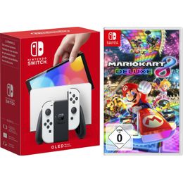 NINTENDO SWITCH Konsolen-Set "OLED", wei&szlig;, B:24,2cm H:1,39cm T:10,2cm, Spielekonsolen, inkl. Mario Kart 8 Deluxe