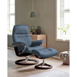 Relaxsessel stressless "Sunrise", blau (sparrow blau paloma), B:79cm H:103cm T:73cm, Leder BATICK: BATICK ist ein leicht korrigiertes, durchgef&auml;rbtes und genarbtes M&ouml;belleder, bei dem die meisten Unebenheiten und Spuren in der Regel entfernt wurden.;Leder PALOMA: PALOMA ist ein durchgef&auml;rbtes Semianilin-M&ouml;belleder mit nat&uuml;rlicher Narbung.;ROHLEDER Stoff Q2 FARON: Ein fester zuverl&auml;ssiger Boucl&eacute; mi
