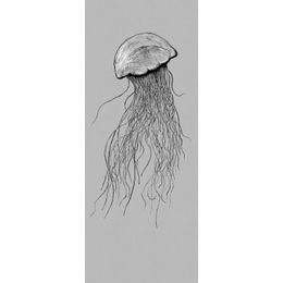 Vliestapete Komar "Digitaldruck Vlies - Jellyfish Panel - Gr&ouml;&szlig;e 100 x 250 cm", grau, B:100m L:250m, Vlies, Tapeten, Wohnzimmer, Schlafzimmer