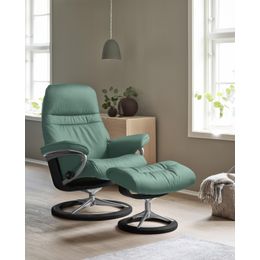 Relaxsessel stressless "Sunrise", gr&uuml;n (aqua gr&uuml;n paloma), B:83cm H:105cm T:74cm, Leder BATICK: BATICK ist ein leicht korrigiertes, durchgef&auml;rbtes und genarbtes M&ouml;belleder, bei dem die meisten Unebenheiten und Spuren in der Regel entfernt wurden.;Leder PALOMA: PALOMA ist ein durchgef&auml;rbtes Semianilin-M&ouml;belleder mit nat&uuml;rlicher Narbung.;ROHLEDER Stoff Q2 FARON: Ein fester zuverl&auml;ssiger Boucl&eacute; mit e