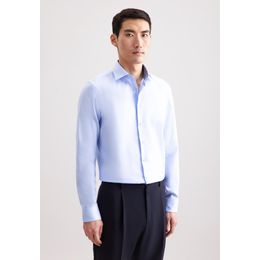 Businesshemd Seidensticker "Schwarze Rose", Herren, Gr. M (39), normale &Auml;rmell&auml;ngen, blau, 100% Baumwolle, unifarben, tailored fit, 2-Knopf-Manschette, Hemden, Shaped 1/1 Kentkragen Uni