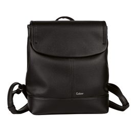 Rucksack Gabor "Lenea", Damen, Gr. B/H/T: 28cm x 33cm x 9cm, schwarz, Polyurethane, Basic, Rucks&auml;cke Rucksack, aus leicht genarbtem Lederimitat mit dekorativen Ziern&auml;hten