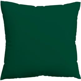 Kissenbezug Schlafgut "Premium Kissenbezug Woven Satin (1 St)", gr&uuml;n (gr&uuml;n deep), B:80cm L:80cm, Mako-Satin, Obermaterial: 100% Baumwolle, Kissenbez&uuml;ge, Kissenbezug, Ton-in-Ton Rei&szlig;verschluss, Fadendichte von 300tc, Uni, OEKO Tex