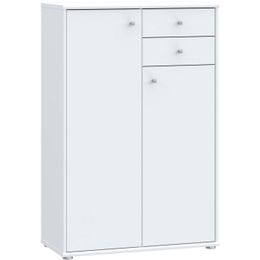Kommode FORTE "Tempra, Kommode, 2 T&uuml;ren, 2 Schubk&auml;sten, viel Stauraum", wei&szlig;, B:73,7cm H:111,1cm T:34,8cm, Sideboards, Kommode, Breite 73,7 cm