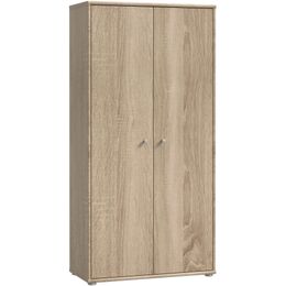 Schuhschrank FORTE "Tempra, Mehrzweckschrank, 2 T&uuml;ren, Einlegeb&ouml;den, H&ouml;he 149,5,5 cm", braun (sonoma eiche), B:73,7cm H:149,5cm T:34,8cm, Dekorfolie, FSC-zertifizierter Holzwerkstoff, Schr&auml;nke, Schuhschrank, Breite 73,7 cm