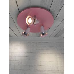 Niermann Deckenstrahler "Strahler, Kinderlampe", rosa, 3, &Oslash; 35cm H: 15cm, 1 Stk., Leuchten, 3 verstellbare Spots, Kinderzimmer, Deckenstrahler
