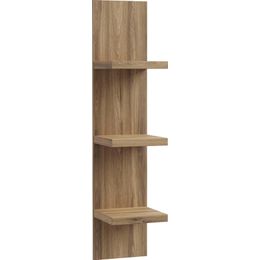 Wandregal FORTE "Lewisville", beige (valencia eiche), B:30cm H:135cm T:29,6cm, Holzwerkstoff, Regale, Wandregal