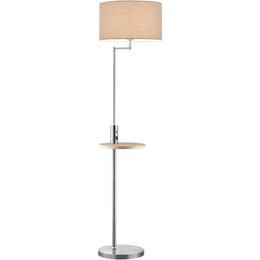 Trio LEUCHTEN Stehlampe "Claas", grau (nickelfarben), 1, &Oslash; 40cm H: 160cm, 1 Stk., Leuchten, schwenkbar, USB Anschluss mit Ladefunktion, Leuchtmittel tauschbar, Stehlampe