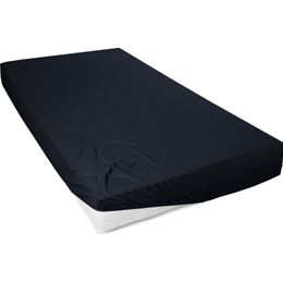 Spannbettlaken Primera "Mako-Feinjersey Spannbetttuch", schwarz, L:200cm, Mako-Jersey, Obermaterial: 100% Baumwolle, Bettlaken, Spannbettlaken, Geeignet f&uuml;r Standardmatratzen bis 22 cm, 100% Baumwolle