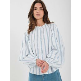 Blusentop NORR "NORR Shirt Lilo", Damen, Gr. 36, wei&szlig; stripe, Obermaterial: 100% Baumwolle, Blusen Blusentop