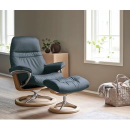 Relaxsessel stressless "Sunrise", blau (atlantic blau batick), B:83cm H:105cm T:74cm, Leder BATICK: BATICK ist ein leicht korrigiertes, durchgef&auml;rbtes und genarbtes M&ouml;belleder, bei dem die meisten Unebenheiten und Spuren in der Regel entfernt wurden.;Leder PALOMA: PALOMA ist ein durchgef&auml;rbtes Semianilin-M&ouml;belleder mit nat&uuml;rlicher Narbung.;ROHLEDER Stoff Q2 FARON: Ein fester zuverl&auml;ssiger Boucl&eacute; m