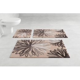Badematte Grund "Art", beige (taupe, beige), H:20mm, Polyacryl, Badematten, Badematte, florales Muster, elegante Badematte