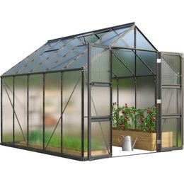 Gew&auml;chshaus Vitavia "Domus 8300", schwarz, B:257cm H:253,9cm T:325cm, Gew&auml;chsh&auml;user, mit Doppelschwingt&uuml;ren und bodentiefer T&uuml;rschwelle, 6 mm Hohlkammer