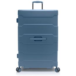 Hartschalen-Trolley Heys "ReNew, verschiedene Gr&ouml;&szlig;en und Farben", Gr. B/H/T: 49,8cm x 76,6cm x 30,4cm 125 l, blau (ocean), Kunststoff, clean, matt, Basic, Koffer, herausnehmbares Innenfutter Volumenerweiterung 5 Jahre Garantie