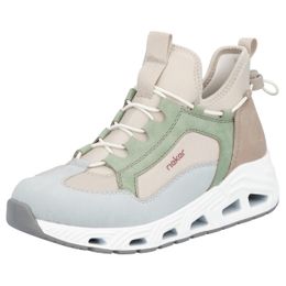 Slip-On Sneaker RIEKER SPORT, Damen, Gr. 42, pastellfarben, Lederimitat, Textil, mehrfarbig, Schuhe, High Top Sneaker, Schlupfschuh mit Schnellverschluss hinten