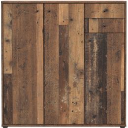 Kommode FORTE "Tempra, Kommode, 3 T&uuml;ren, 2 Schubk&auml;sten, viel Stauraum", braun (old wood vintage), B:108,8cm H:111,1cm T:34,8cm, Sideboards, Kommode, Breite 108,8 cm
