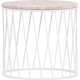 Beistelltisch GUTMANN FACTORY "Ivory", beige (natur, wei&szlig;, wei&szlig;), B:42cm H:40cm T:42cm, Tische, Beistelltisch