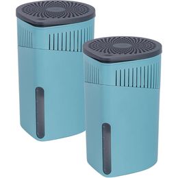 Luftentfeuchter Wenko "Drop", blau (t&uuml;rkis), B:15cm H:23cm T:15cm, Luftentfeuchter, 2 Entfeuchter mit je 1 x 1000 g Entfeuchter Block