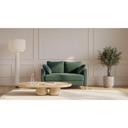 BRUNO Schlafsofa 120cm in Forest Green | stabiles Massivholz & Boxspringkomfort