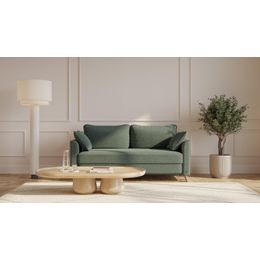BRUNO Schlafsofa 160cm in Forest Green | stabiles Massivholz & Boxspringkomfort