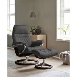 Relaxsessel stressless "Sunrise", grau (rock paloma), B:79cm H:103cm T:73cm, Leder BATICK: BATICK ist ein leicht korrigiertes, durchgef&auml;rbtes und genarbtes M&ouml;belleder, bei dem die meisten Unebenheiten und Spuren in der Regel entfernt wurden.;Leder PALOMA: PALOMA ist ein durchgef&auml;rbtes Semianilin-M&ouml;belleder mit nat&uuml;rlicher Narbung.;ROHLEDER Stoff Q2 FARON: Ein fester zuverl&auml;ssiger Boucl&eacute; mit einem 