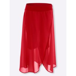 A-Linien-Rock Classic Basics, Damen, Gr. 46, lila (erdbeere), 100% Polyester, unifarben, wadenlang, R&ouml;cke A-Linien-Rock