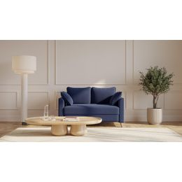 BRUNO Schlafsofa 120cm in Blau | stabiles Massivholz & Boxspringkomfort