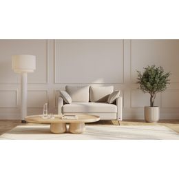 BRUNO Schlafsofa 120cm in Beige | stabiles Massivholz & Boxspringkomfort
