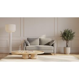 BRUNO Schlafsofa 140cm in Taupe | stabiles Massivholz & Boxspringkomfort