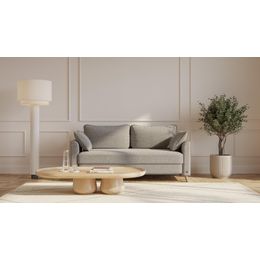 BRUNO Schlafsofa 160cm in Taupe | stabiles Massivholz & Boxspringkomfort