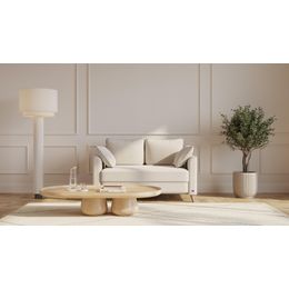BRUNO Schlafsofa 120cm in Beige Cr&egrave;me &Eacute;cru | stabiles Massivholz & Boxspringkomfort