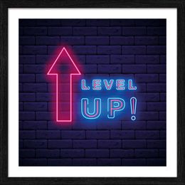 Pro Art Gerahmtes Bild NEON LEVEL UP