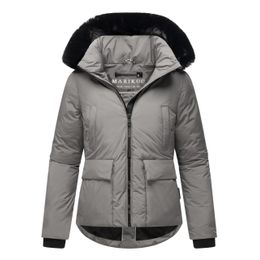 Marikoo Damen Winterjacke kurz mit Kunstfell & Teddyfutter &ndash; Morinaa
