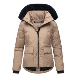 Marikoo Damen Winterjacke kurz mit Kunstfell & Teddyfutter &ndash; Morinaa