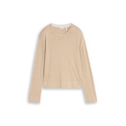Tom Tailor Damen Strickpullover mit Seidenanteil, beige, Uni, Gr. XXL