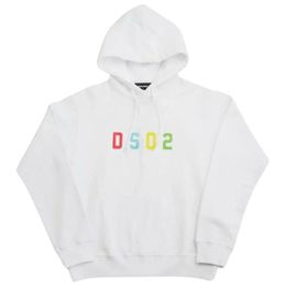 Dsquared2 Mehrfarbiger wei&szlig;er Kapuzenpullover mit DSQ2-Logo
