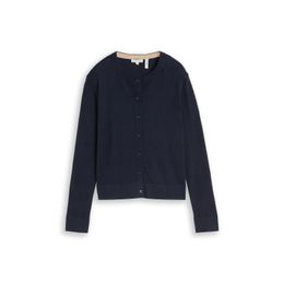 Tom Tailor Damen Cardigan mit Seidenanteil, blau, Uni, Gr. XXL