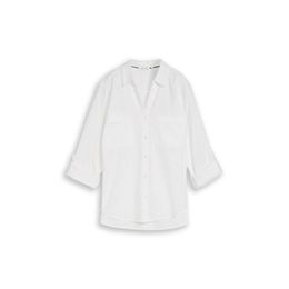 Tom Tailor Damen Bluse mit Brusttaschen, wei&szlig;, Meliert, Gr. 36