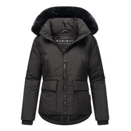 Marikoo Damen Winterjacke kurz mit Kunstfell & Teddyfutter &ndash; Morinaa