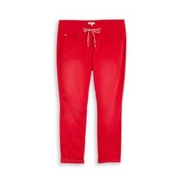 Tom Tailor Damen Tapered Relaxed Hose, rot, Uni, Gr. 44/28