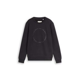 Tom Tailor Jungen Basic Sweatshirt mit Print, grau, Uni, Gr. 152