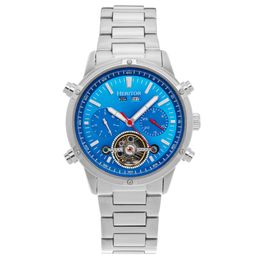 Montre-bracelet semi-squelette automatique Heritor Wilhelm avec jour/date