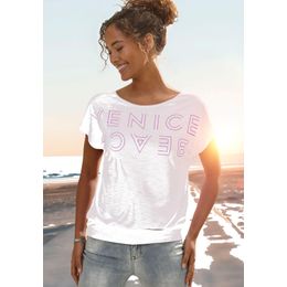 Venice Beach Damen Rundhalsshirt wei&szlig;-flieder, Gr&ouml;&szlig;e 52/54